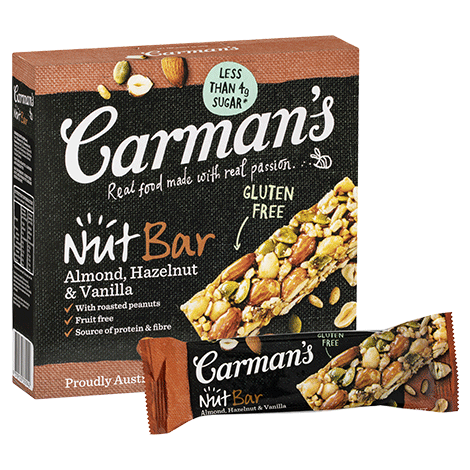 Carman's Almond, Hazelnut & Vanilla Nut Bars 6x175g – Bellco